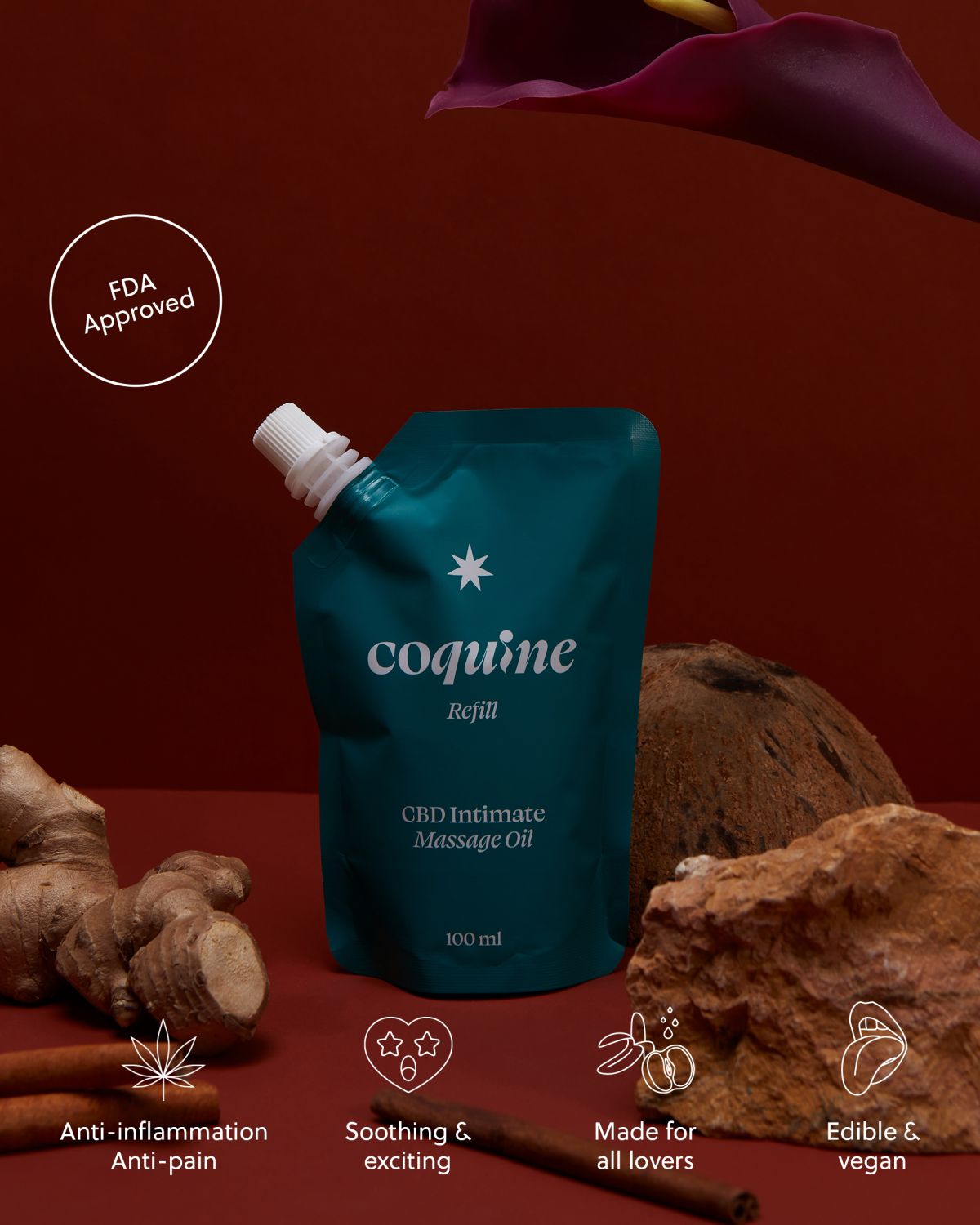 Coquine CBD Intimate Massage Oil Refill- SlapHappy